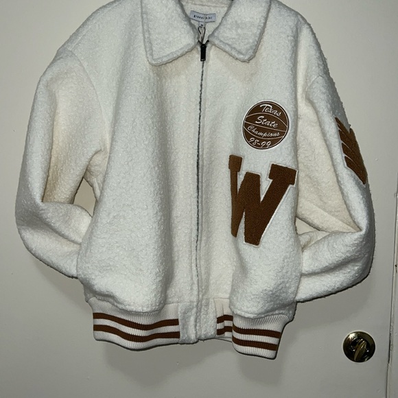 Gianni Bini | Jackets & Coats | Stunning Sherpa Letterman Jacket Beige ...
